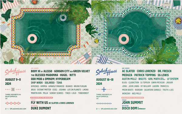 Splash House 2024 - August 9-11, August 16-18 (Three Resorts, Palm ...